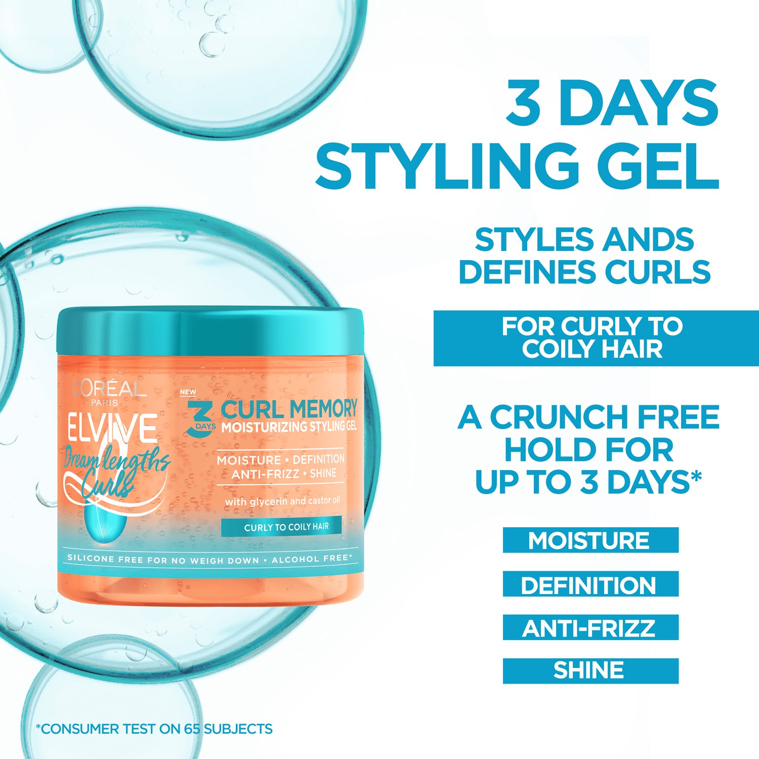 L'Oréal Paris Elvive Dream Lengths Curls 3 Days Moisturising Styling ...