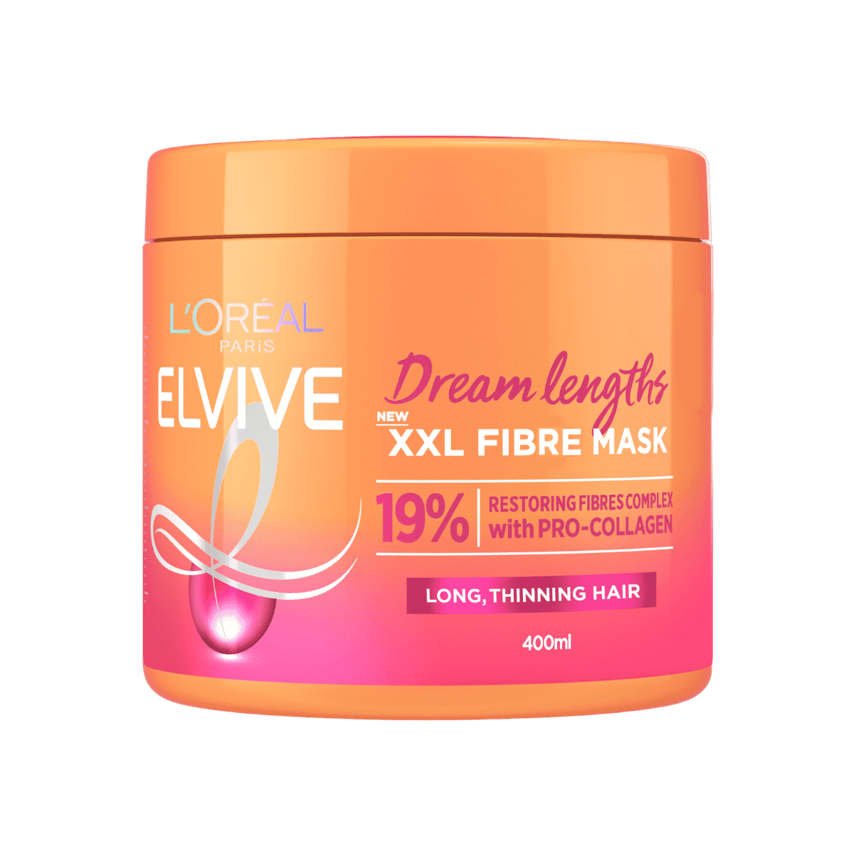 L'Oréal Paris Elvive Dream Lengths XXL Fibre Mask for Long Damaged Hair ...