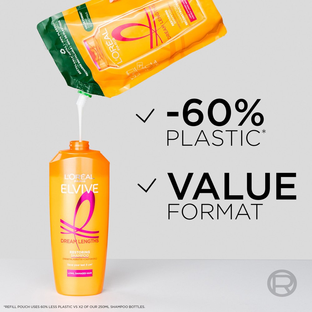 Elvive Dream Lengths Shampoo Refill Pouch | Haircare | L'Oréal Paris