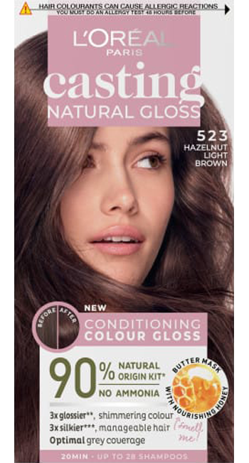 Casting Natural Gloss 523 Hazelnut Light Brown Semi Permanent Hair Dye ...
