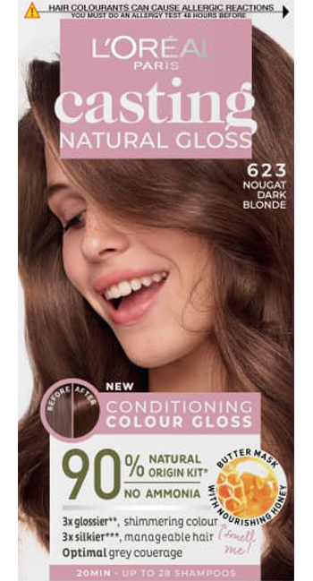 Casting Natural Gloss 623 Nougat Dark Blonde Semi Permanent Hair Dye| Hair Colour | L'Oréal Paris