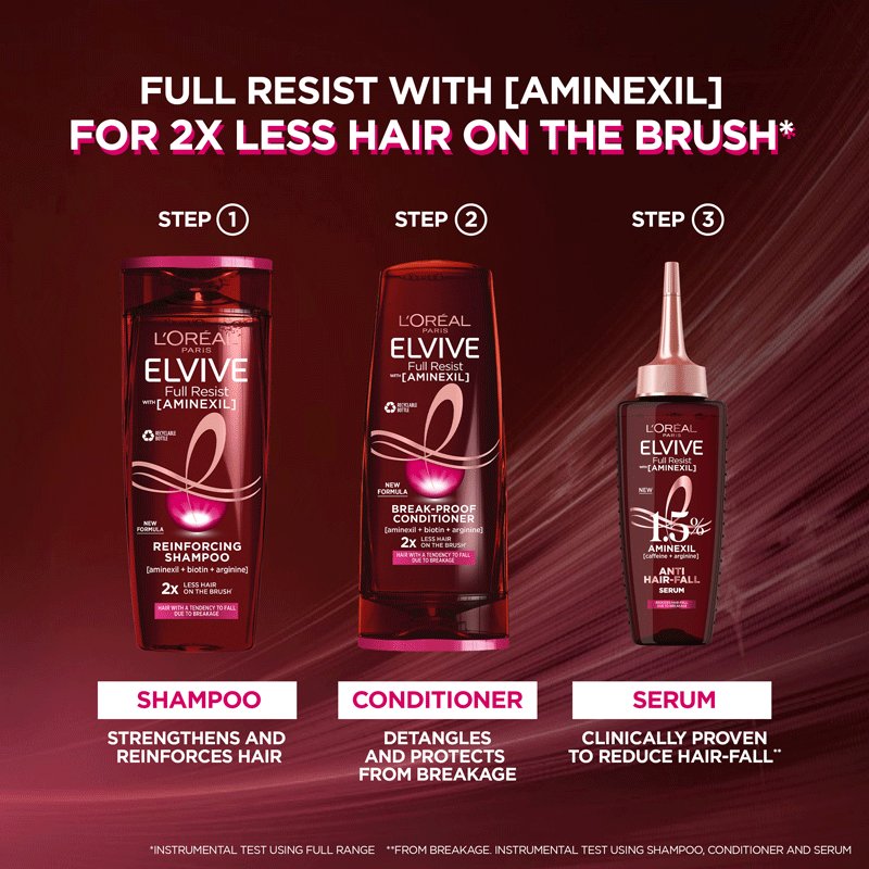 Elvive Full Resist Anti Hair-Fall Serum + Aminexil | L'Oréal Paris UK Elvive Full Resist Anti Hair-Fall Serum + Aminexil | L'Oréal Paris UK