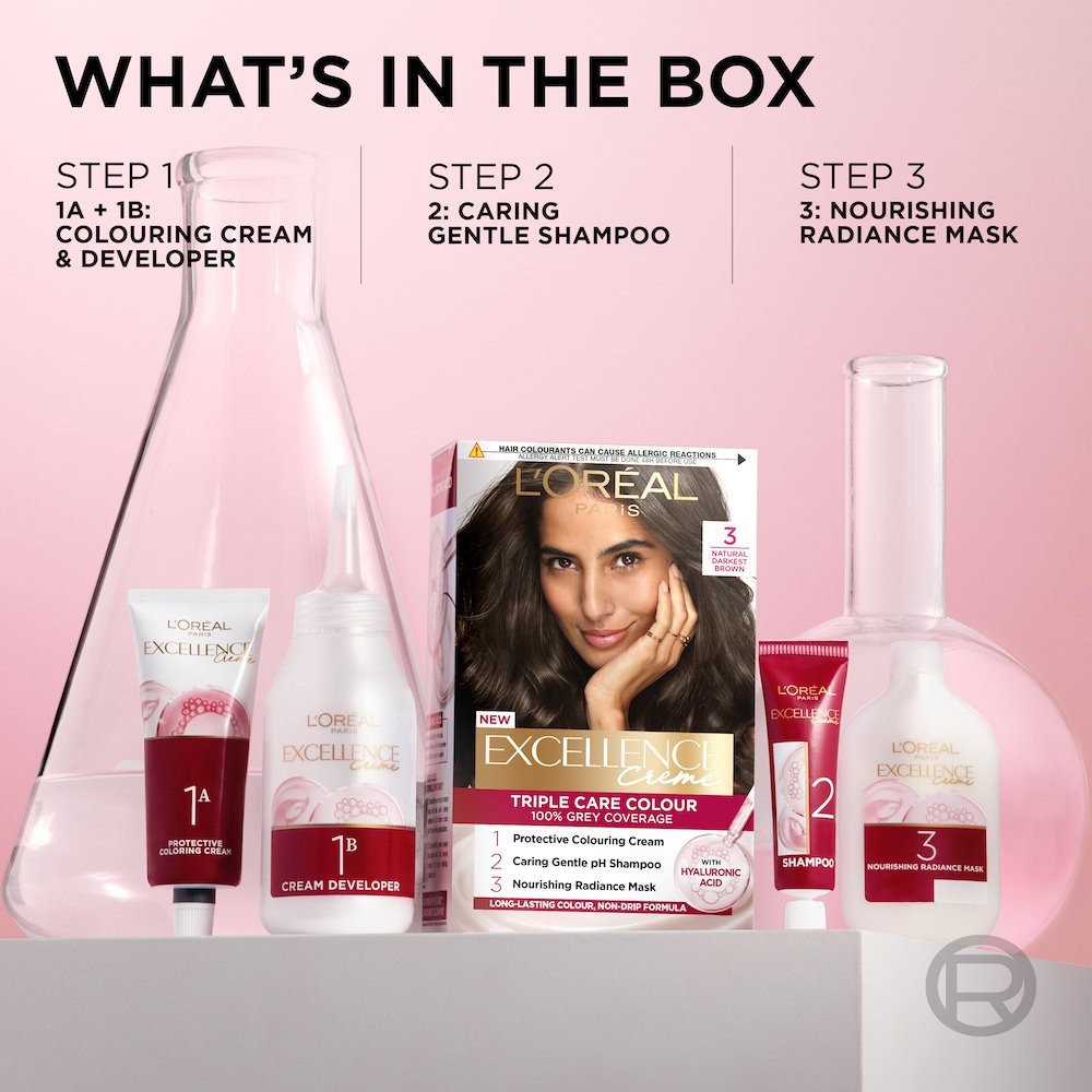Excellence Creme 3 Natural Darkest Brown Permanent Hair Dye | L'Oréal Paris