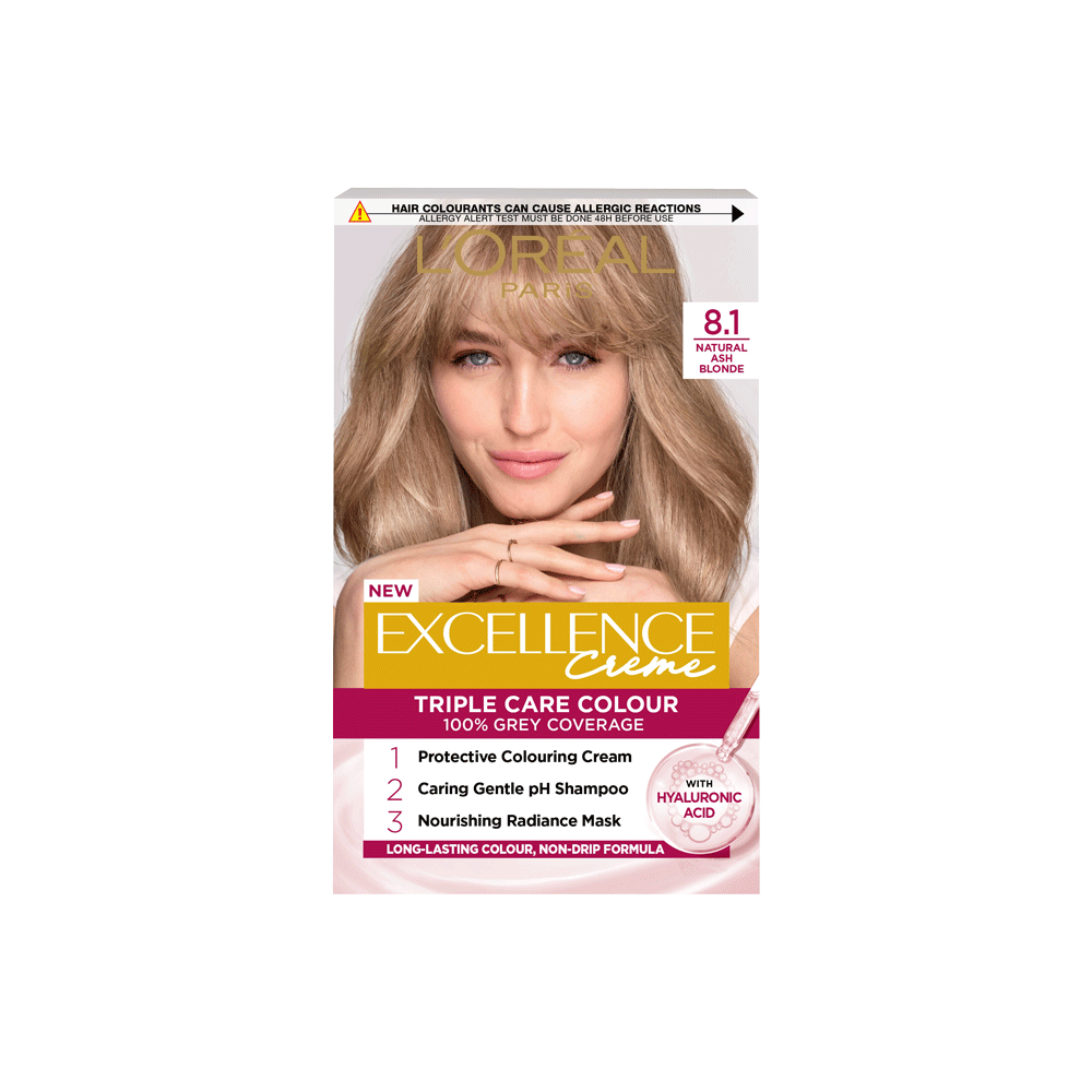 Excellence Crème 8.1 Natural Ash Blonde Permanent Hair Dye | Hair ...