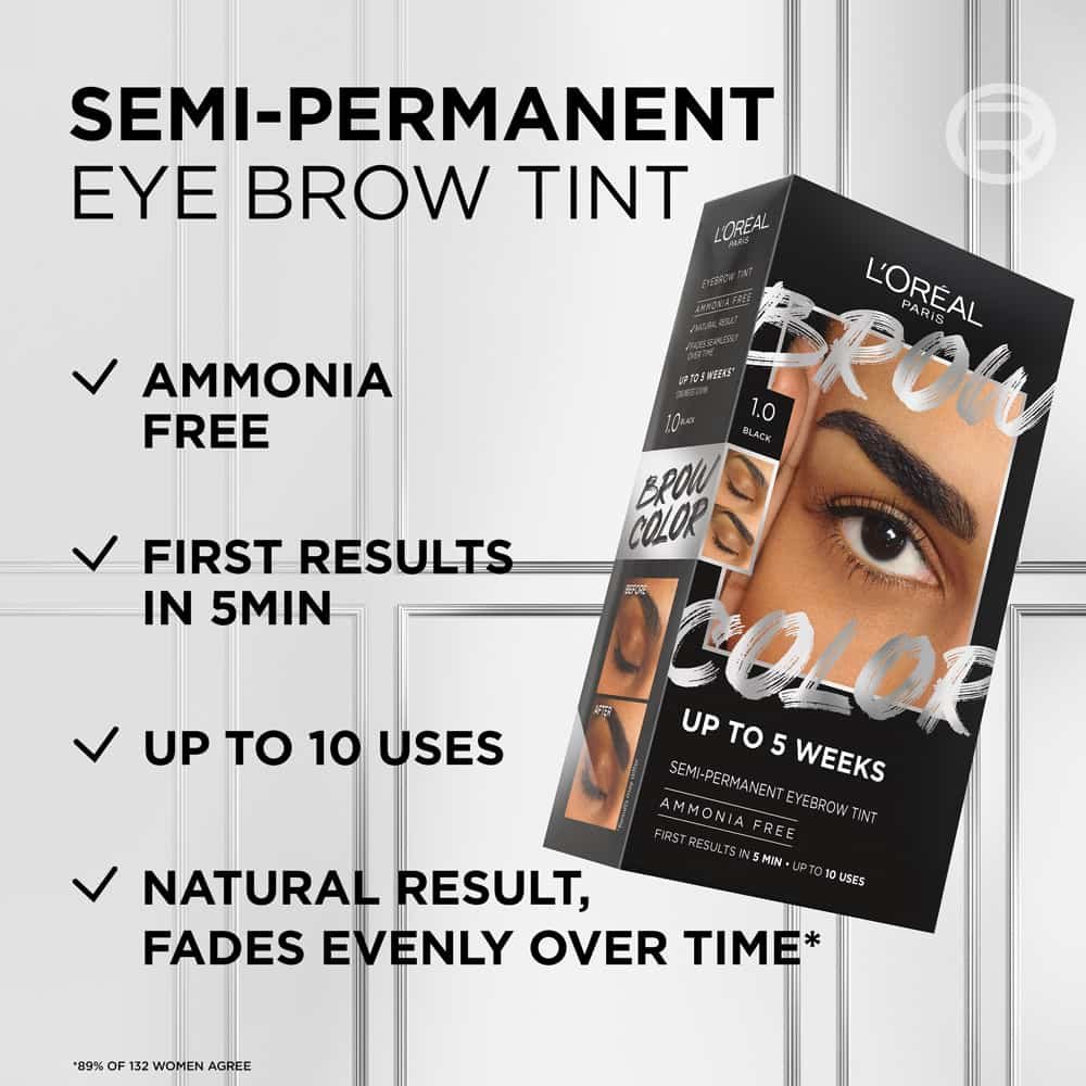 Brow Colour Semi-Permanent Tint, 1.0 Black| Cosmetics | L'Oréal Paris